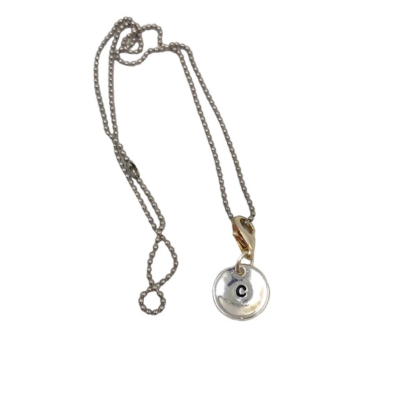 b charmed | Accessories | Bcharmed Stamped Circle Letter C Charmpendant ...